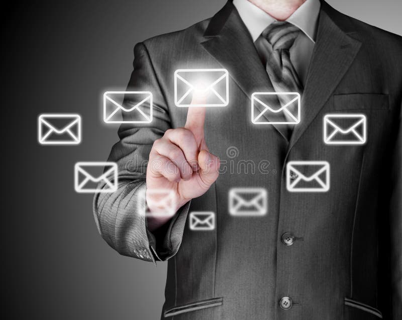 Business man open email stock photo. Image of connection - 34377928