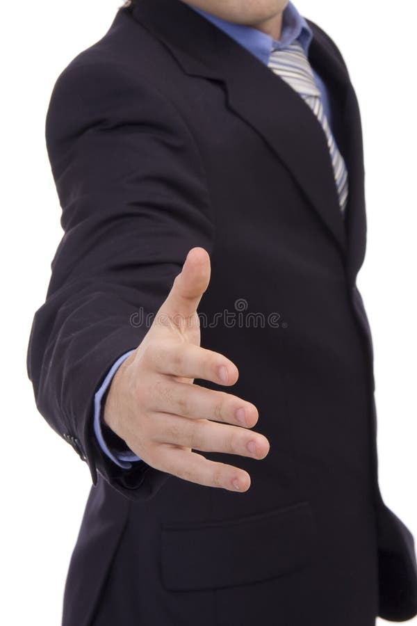 Business Man with an Open Hand Stock Photo - Image of communication ...