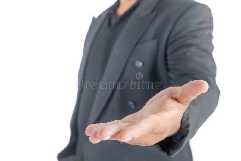 Business Man with Open Hands on White Stock Image - Image of ...