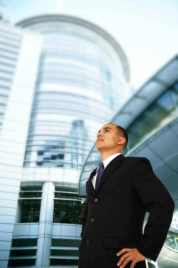 Business Man Overlook Building Stock Image - Image of corporate ...