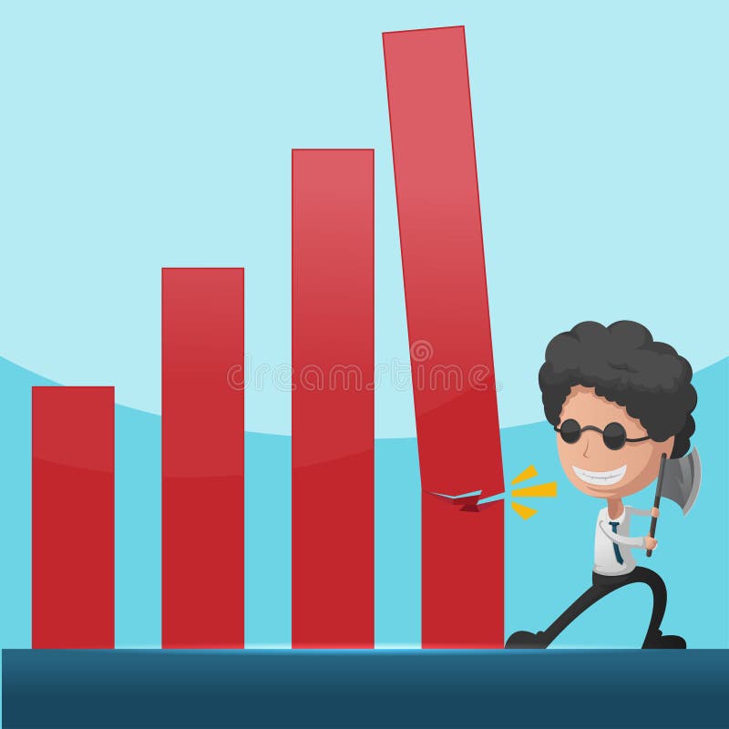 Business Man Overthrow Red Graph Vector Stock Illustration ...