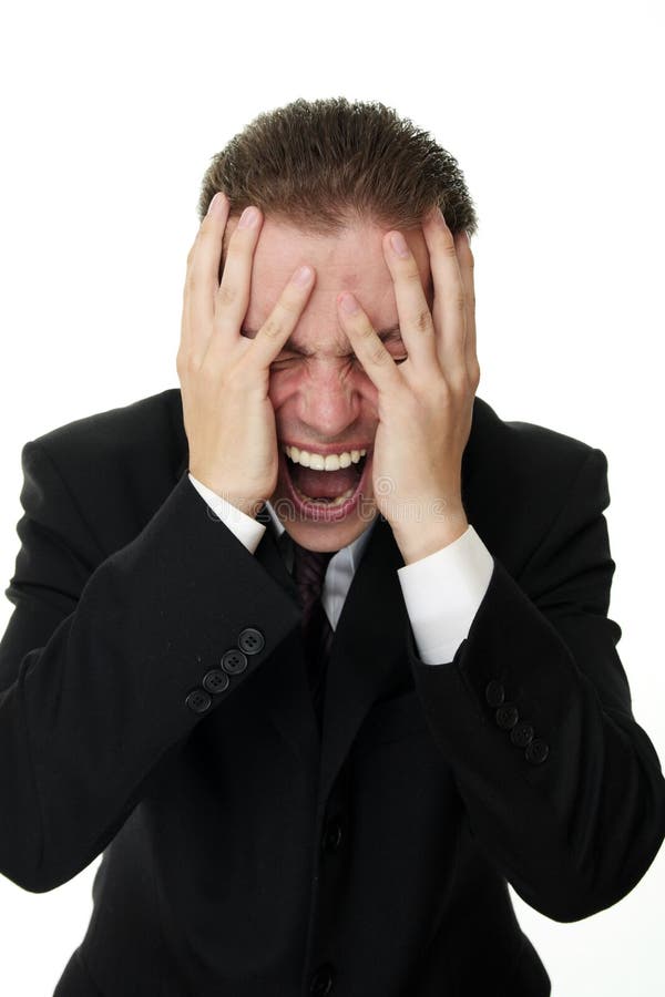 Business man in panic stock photo. Image of headache, panics - 6468854