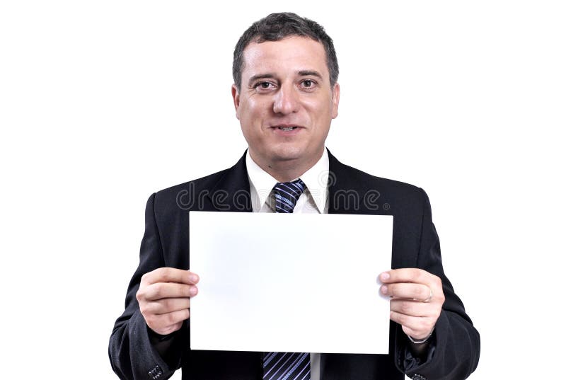Business Man with a Paper in Hands Stock Image - Image of details ...