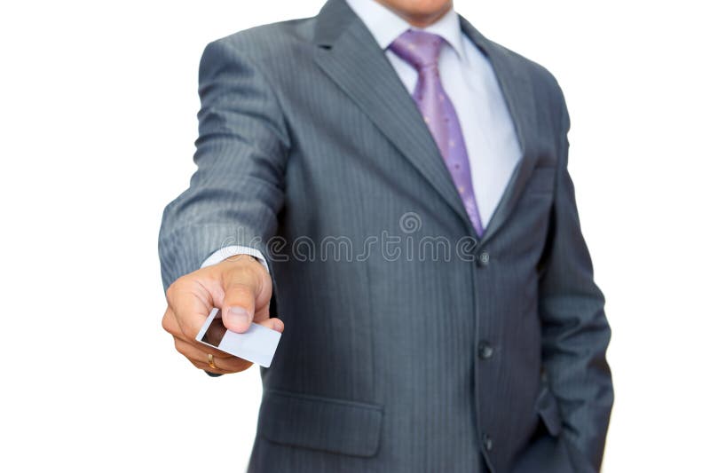 Business Man with Pastic Card in Hand Stock Photo - Image of corporate ...