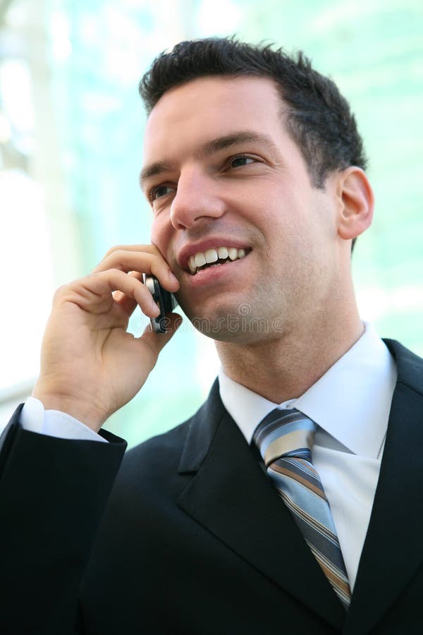 Business Man on Phone stock photo. Image of handsome - 13786114