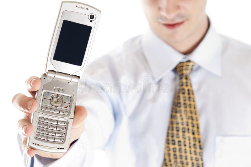 Business man with phone stock photo. Image of talking - 18750028