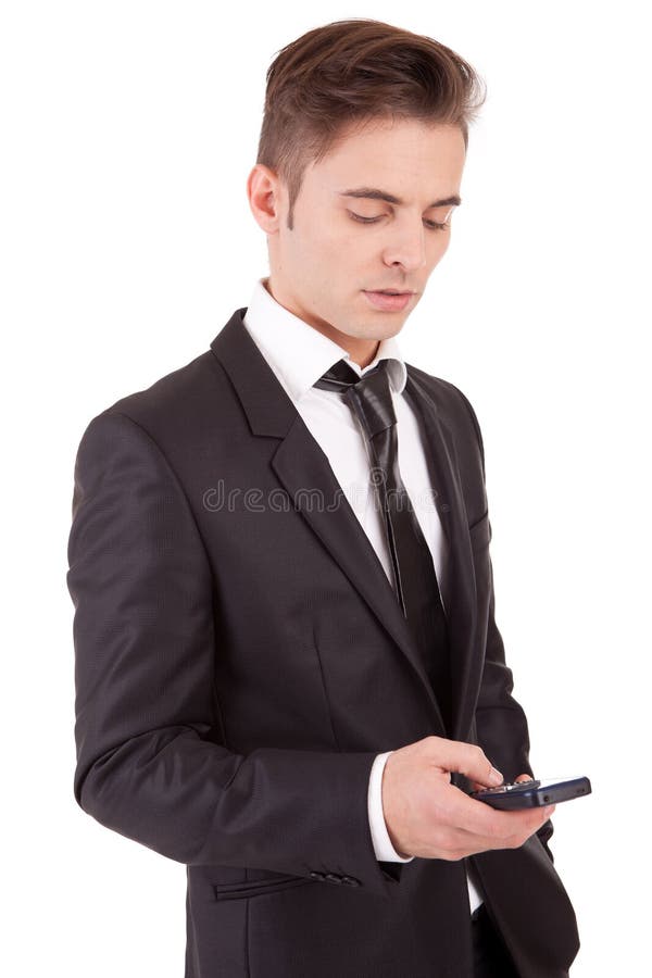 Business man at the phone stock image. Image of career - 18998585