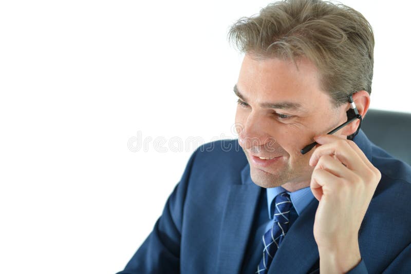 Business Man on Phone or Customer Service Representative Stock Image ...