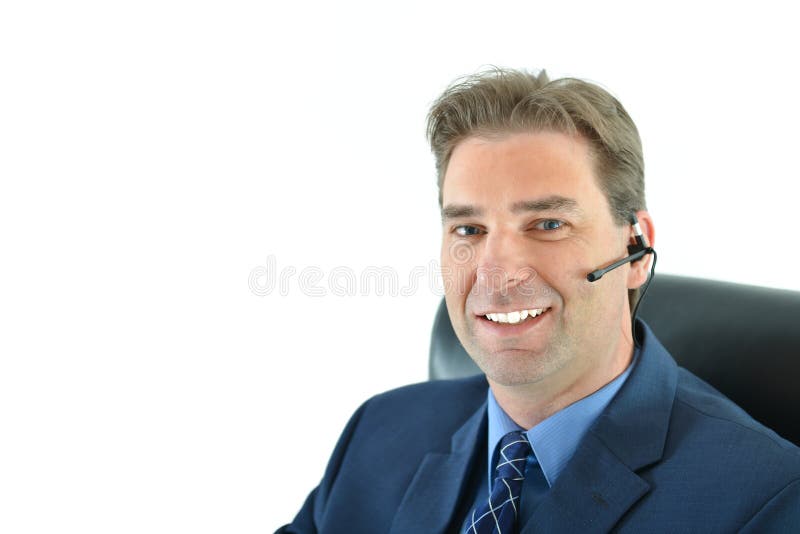 Business Man on Phone or Customer Service Representative Stock Image ...