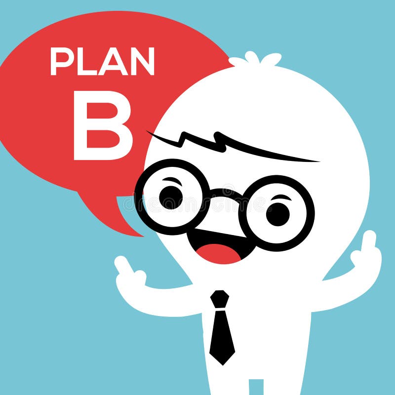 Business Man with Plan B in Speech Bubble Stock Vector - Illustration ...