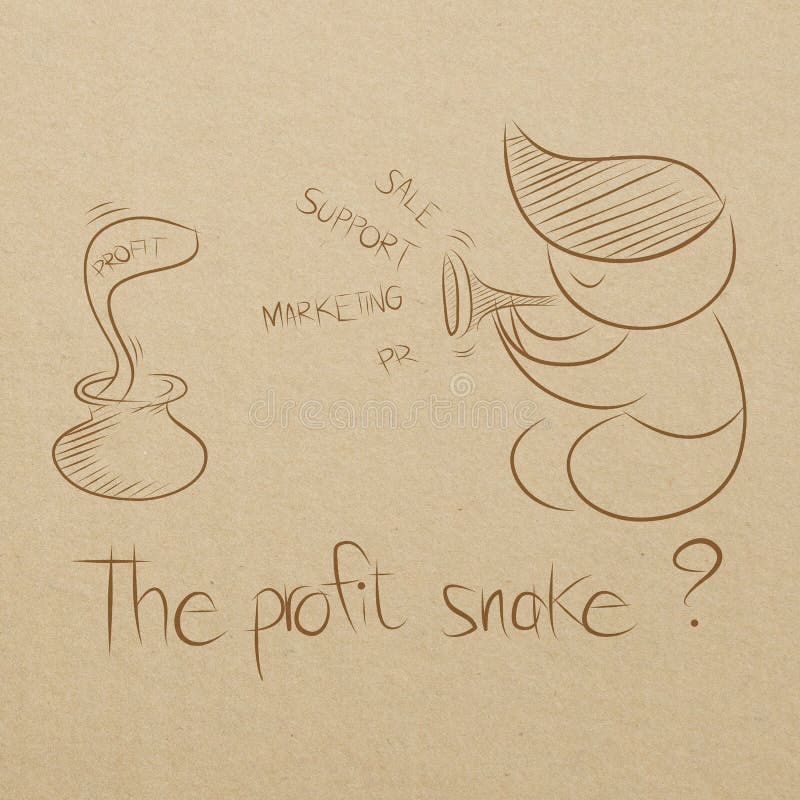 A Business Man Playing Music for Snake Rising Stock Illustration ...