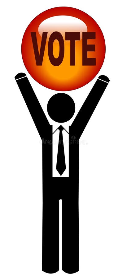 Business man - please vote stock vector. Illustration of choice - 6743413