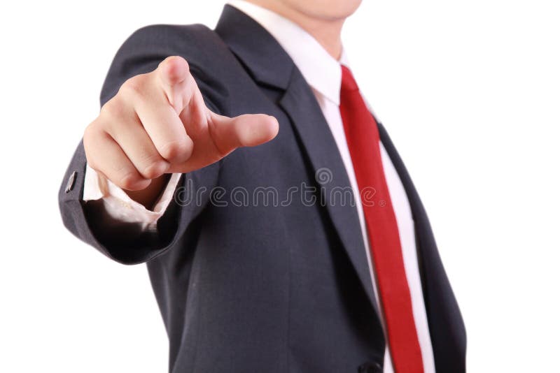 Business Man Point Finger in Front of Him Stock Image - Image of ...