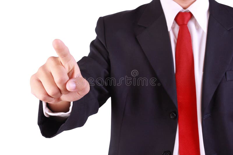 Business Man Point Finger In Front Of Him Stock Image - Image of ...