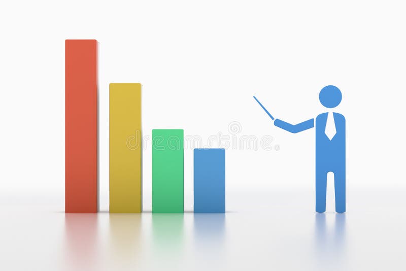 Business Man Point at the Growth Chart. Stock Illustration ...