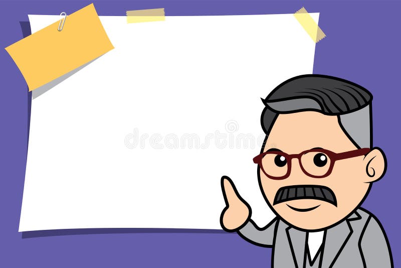 Business Man Point To the Paper on Board Stock Illustration ...