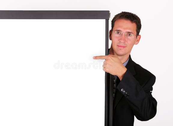 Business Man Point To the Whiteboard Stock Image - Image of ...