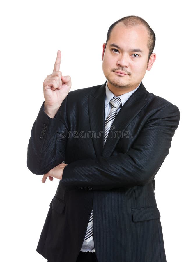 Business man point up stock photo. Image of corporate - 41431750