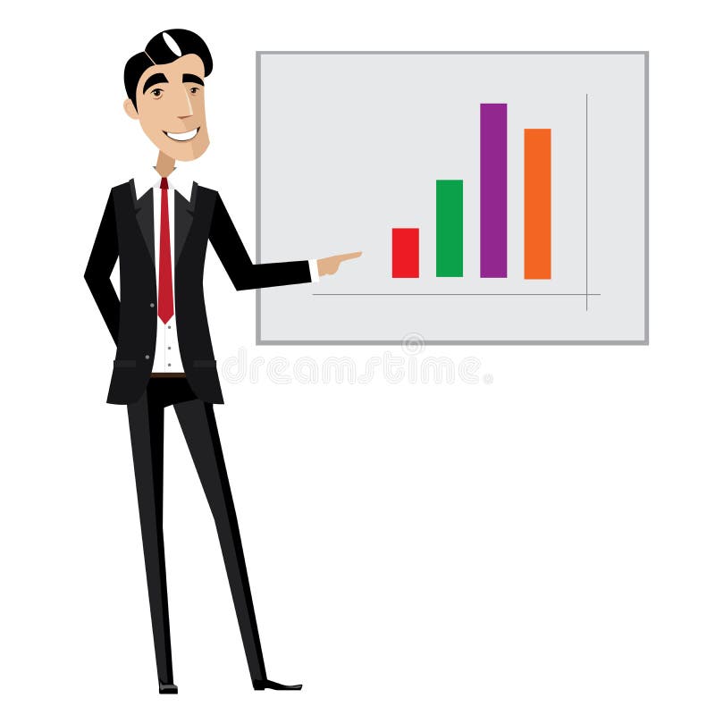 Business Man Pointing at Chart Stock Vector - Illustration of meeting ...