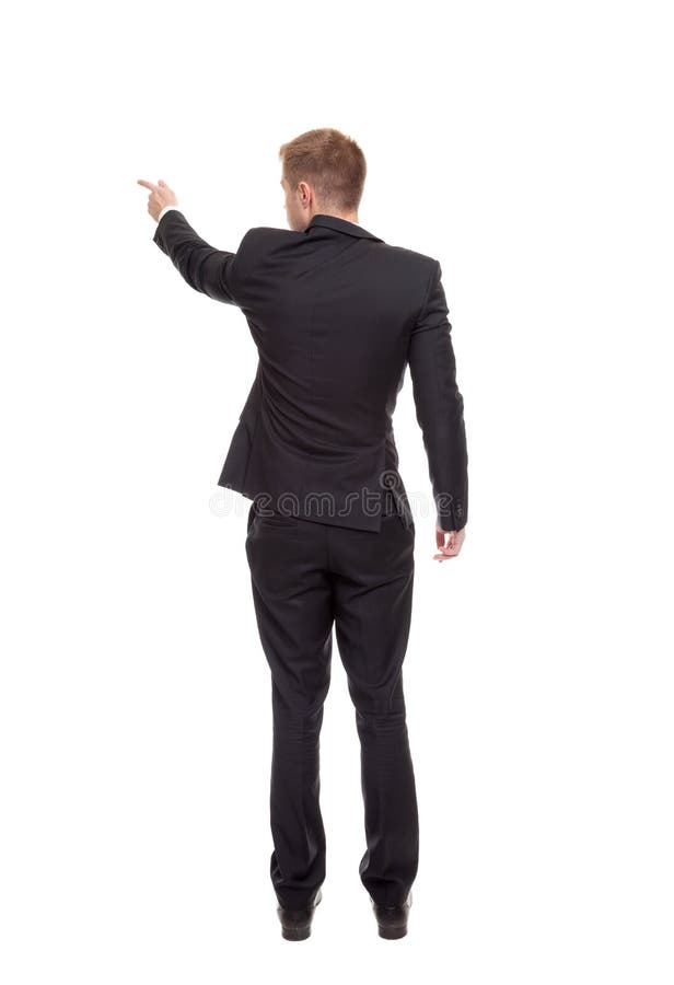 Business Man Pointing Finger Stock Photo - Image of rear, entrepreneur ...