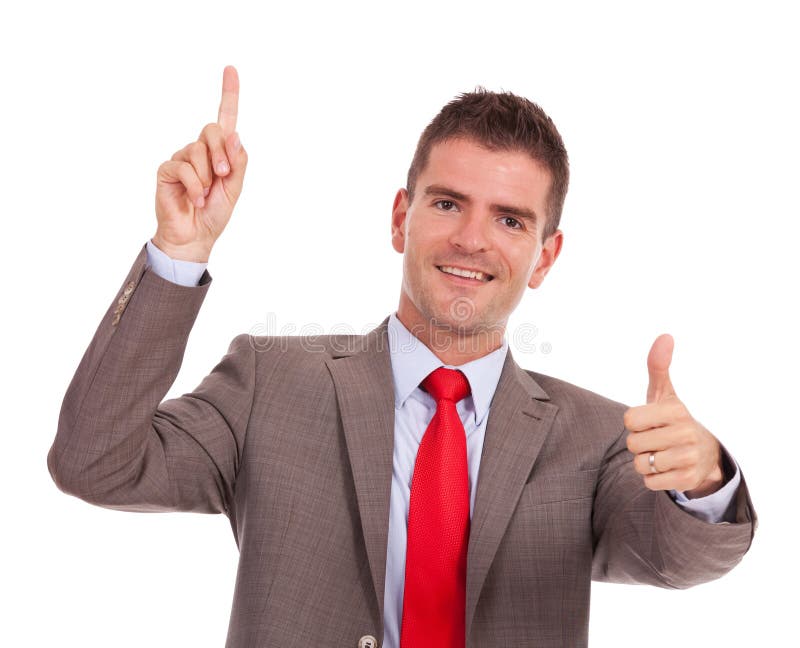 Business Man Pointing and Gesturing Ok Stock Image - Image of agree ...