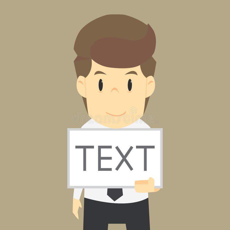 A Business Man Pointing Signs Held Stock Vector - Illustration of ...