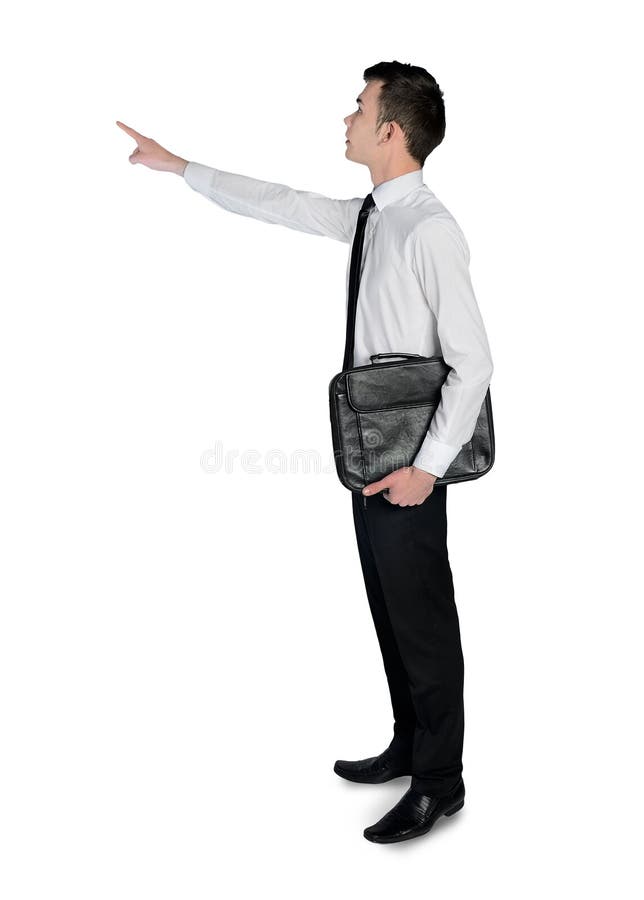 Business Man Pointing Something Stock Photo - Image of pointing, empty ...