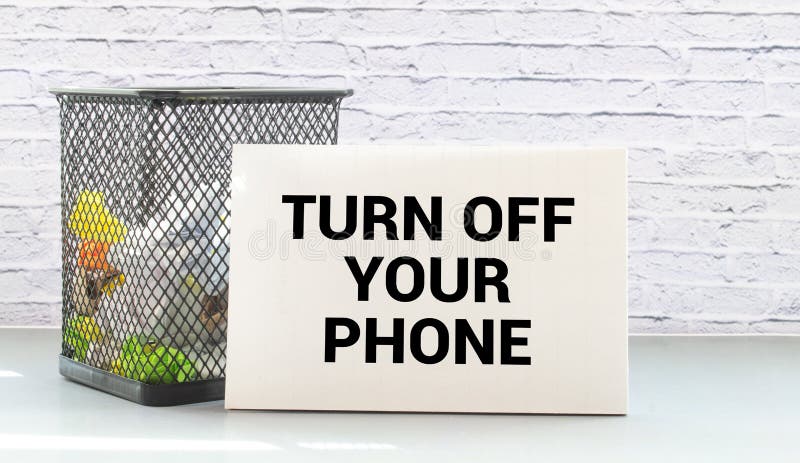 Business Man Pointing the Text Turn Off Your Phone. Stock Image - Image ...