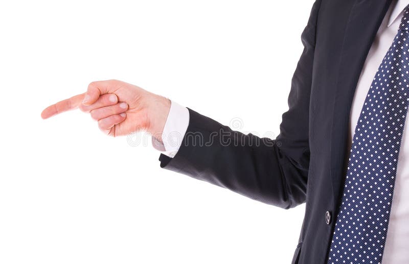 Businessman Pointing To Something Using a Finger. Stock Image - Image ...