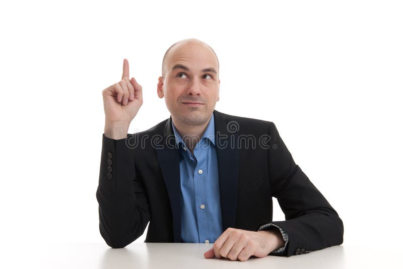 Business man pointing up stock image. Image of business - 46945487