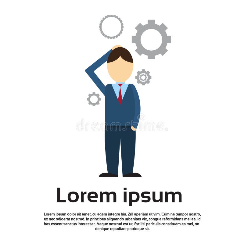 Business Man Ponder Stand Back Think Strategy Stock Vector ...