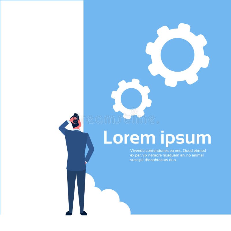 Business Man Ponder Stand Back Think Strategy Stock Vector ...