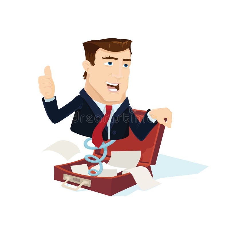 Business man popping out 2 stock vector. Illustration of gesture - 28527071