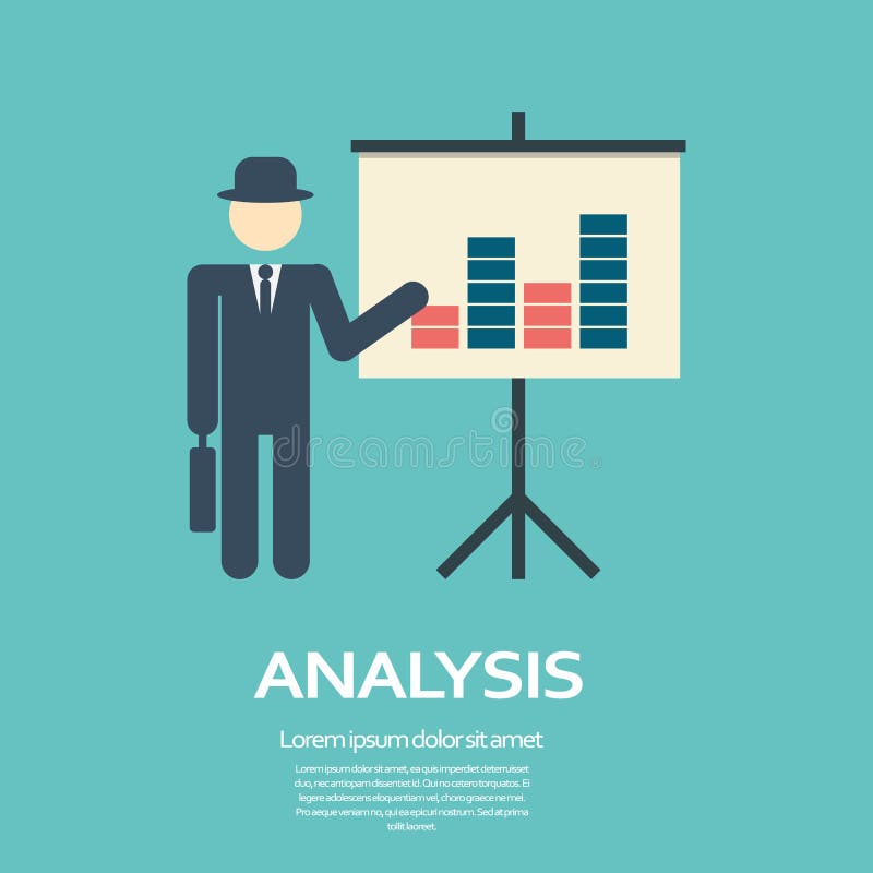 Business Man Presentation on Flipchart with Graphs Stock Vector ...