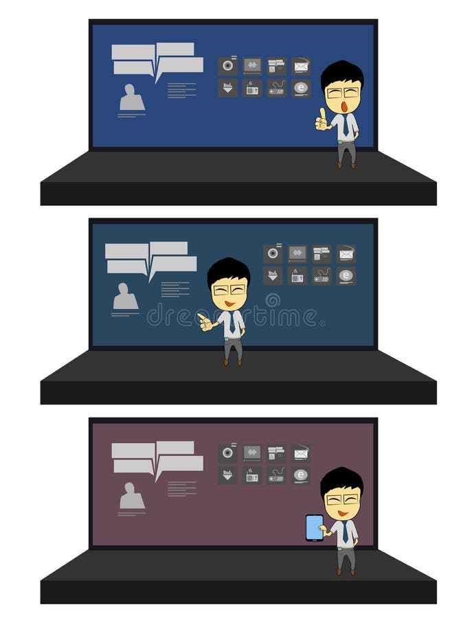 Business Man Presentation in Stage Cartoon Stock Vector - Illustration ...