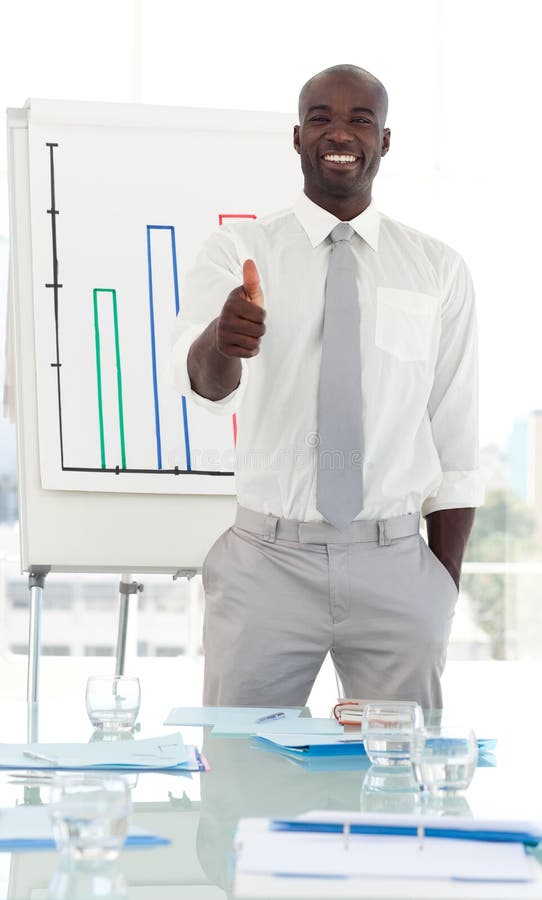 Business Man Presenting and Being Positive Stock Image - Image of human ...