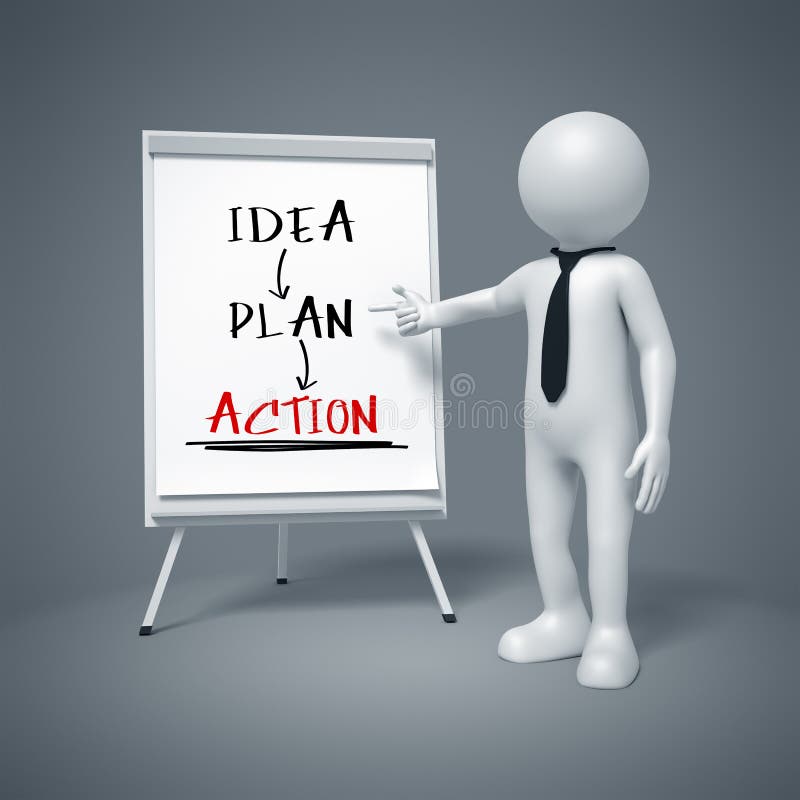 3d Business Man Presenting Word Fresh Stock Vector - Illustration of ...