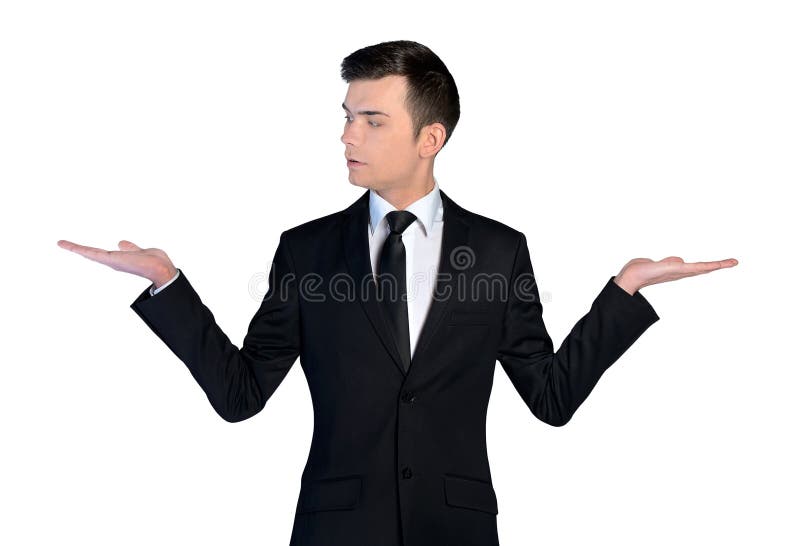 Business man presenting stock photo. Image of holding - 49427282
