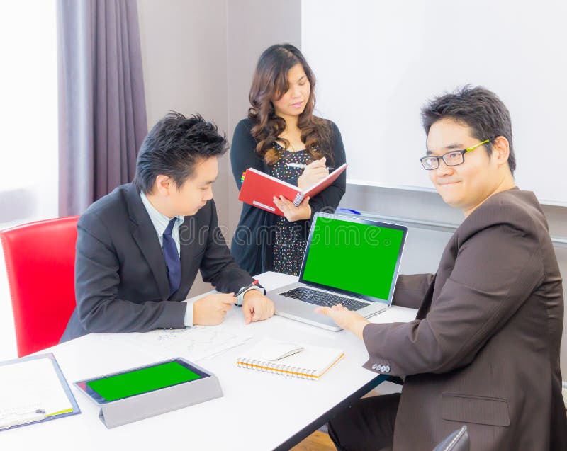 Business Man Presenting Product To Customer Stock Image - Image of ...