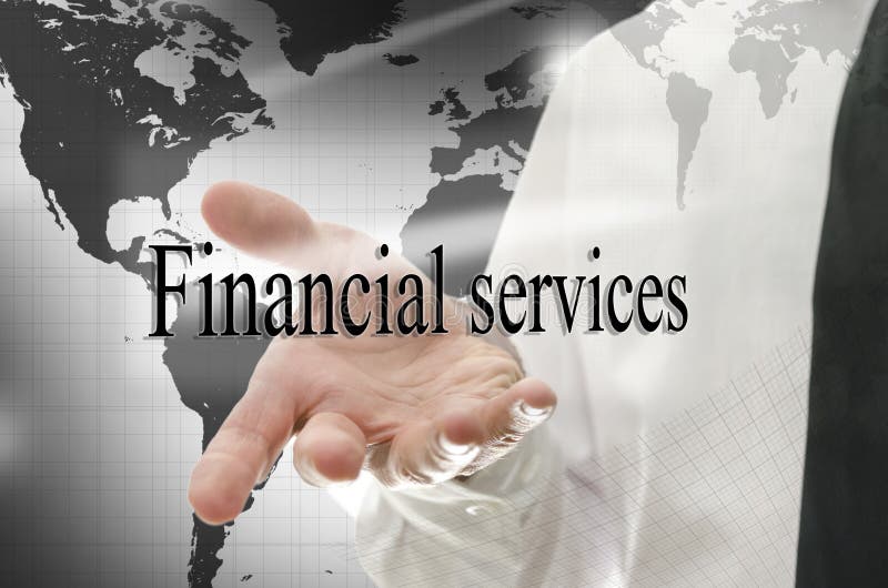 Business Man Presenting Sign Financial Services Stock Image - Image of ...