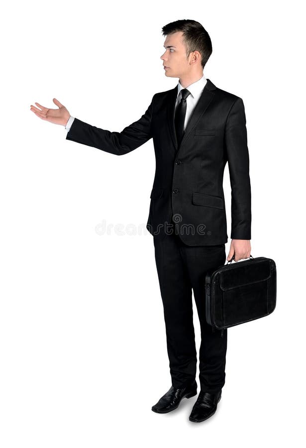 Business Man Presenting Something Stock Photo - Image of advertising ...