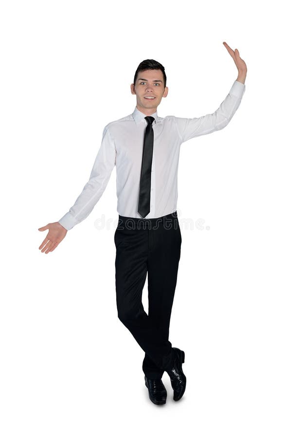 Business Man Presenting Something Stock Photo - Image of fullbody ...