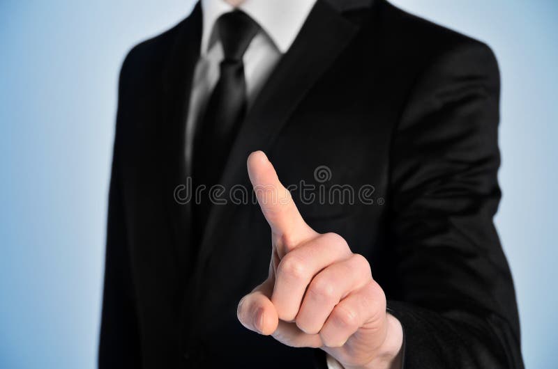 Business Man Press Something Stock Photo - Image of navigation, people ...