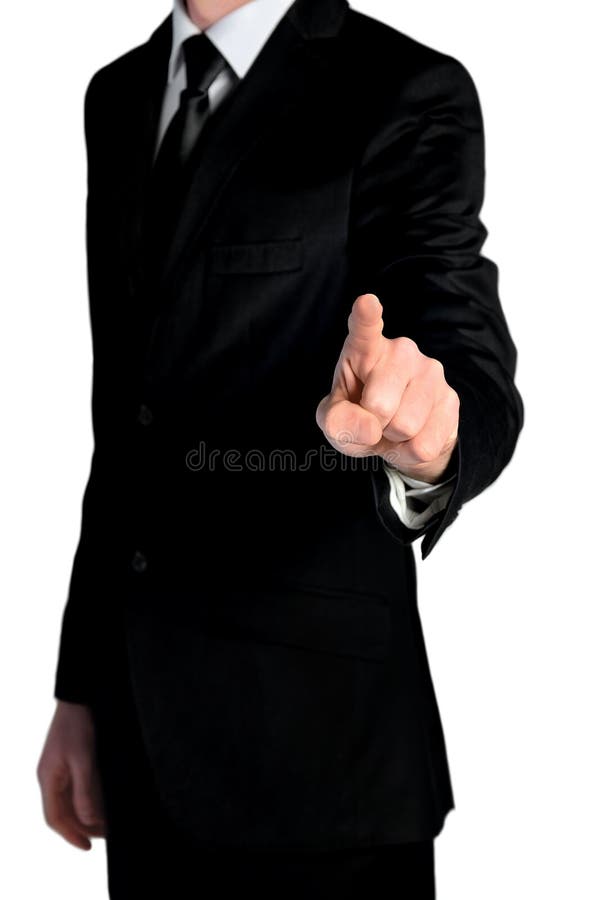 Business Man Press Something Stock Image - Image of modern, pressing ...
