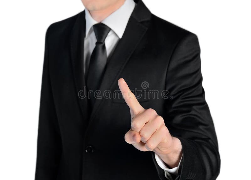 Man Pressing Or Pointing Something Stock Image - Image of business ...