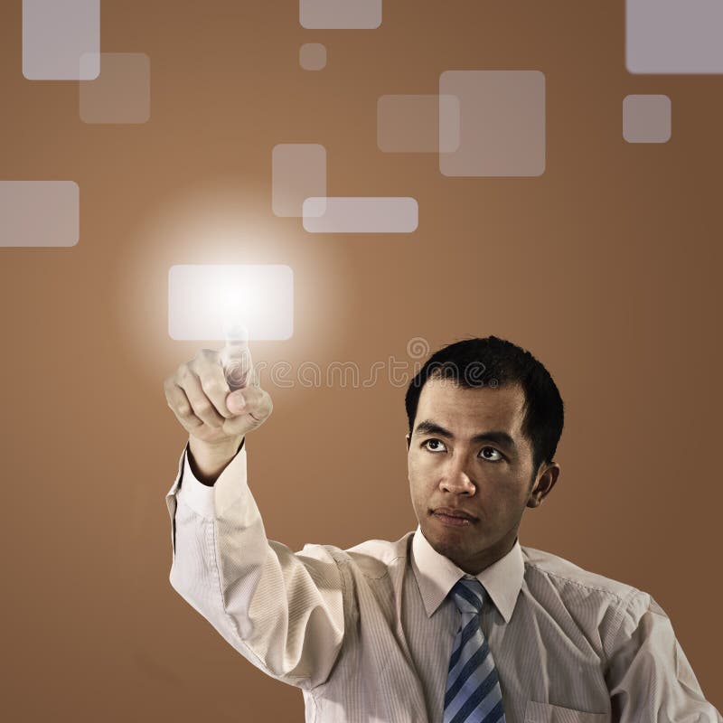 Business man pressing stock image. Image of businessman - 14989289