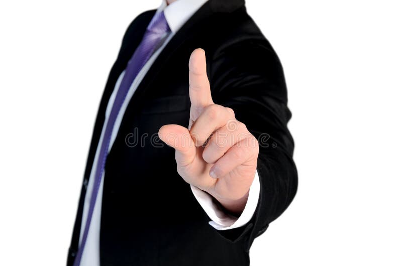 Pressing Something on Copyspace Stock Image - Image of indian, finger ...