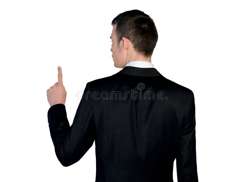 Business Man Pressing Something Stock Image - Image of isolated ...