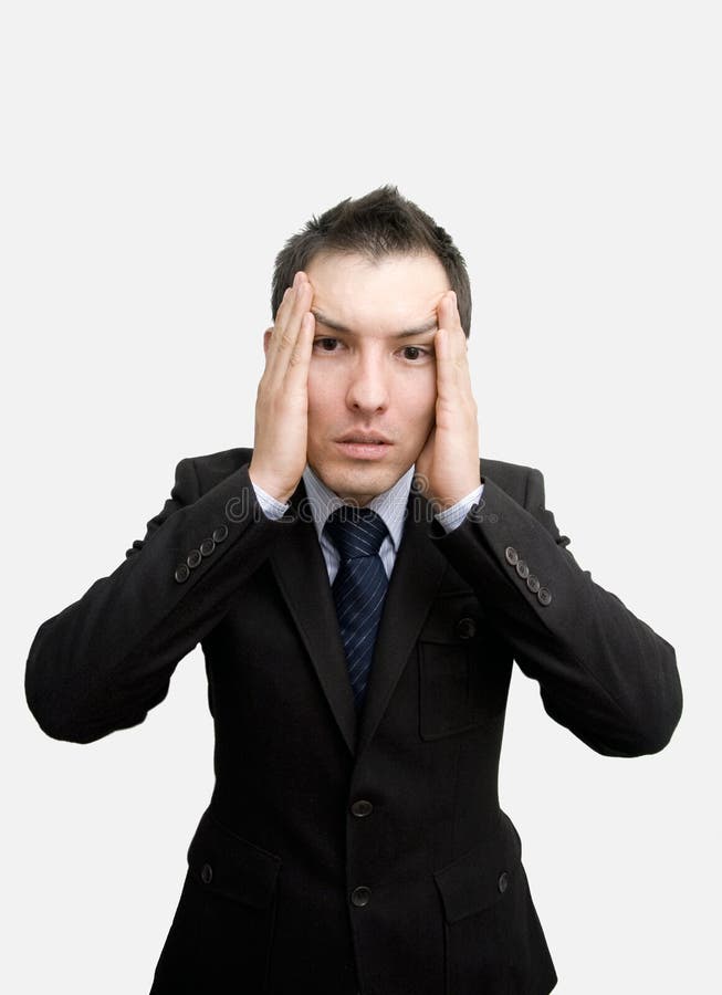 Business man with problems stock photo. Image of headache - 19059712