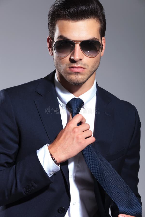 Tie pull business portrait stock image. Image of background - 13176665